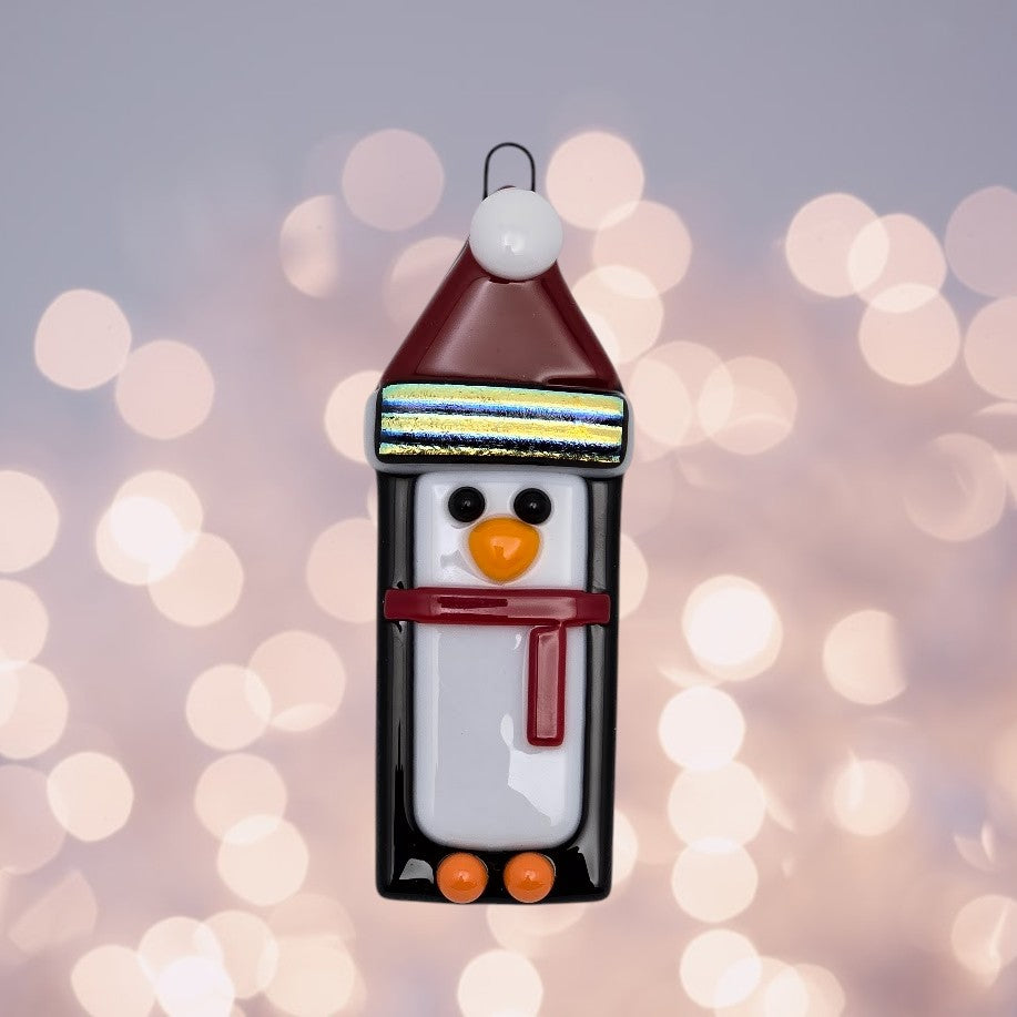 Penguin Handmade Fused Glass Ornament with Dichroic Glass – Rocky ...